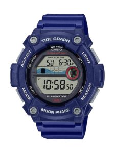 casio tide graph moon phase men's sports watch w/illuminator (model ws-1300h-2av blue)