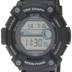 Casio Tide Graph Moon Phase 10-Year Battery Men's Sports Watch w/LED Illuminator Model: WS1300H-1AV Black