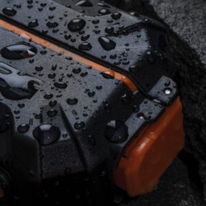 URBAN ARMOR GEAR UAG Designed for AirPod Case Black Orange (3rd Generation, 2021) Durable Protective Soft-Touch Silicone with Detachable Carabiner, Pathfinder