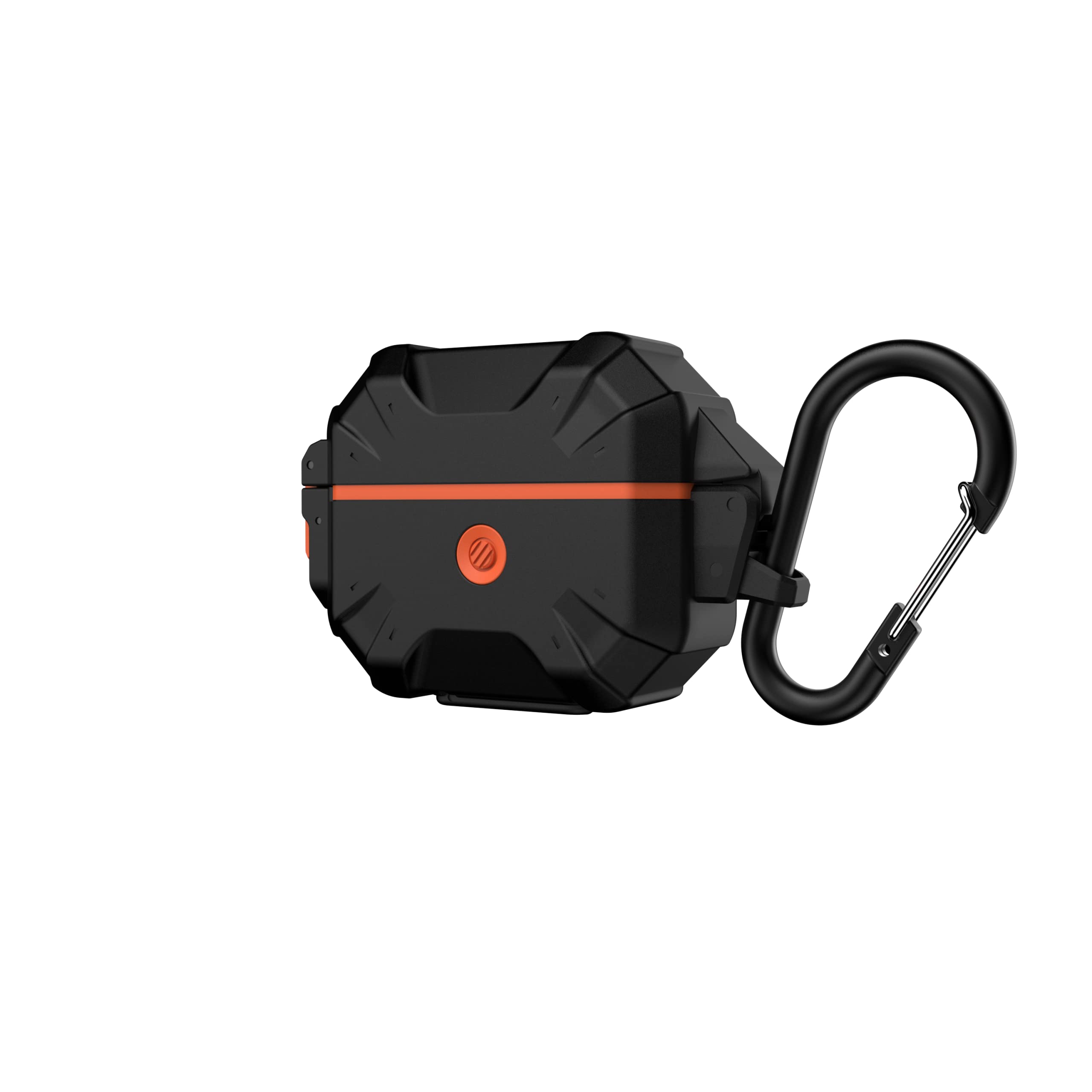 URBAN ARMOR GEAR UAG Designed for AirPod Case Black Orange (3rd Generation, 2021) Durable Protective Soft-Touch Silicone with Detachable Carabiner, Pathfinder