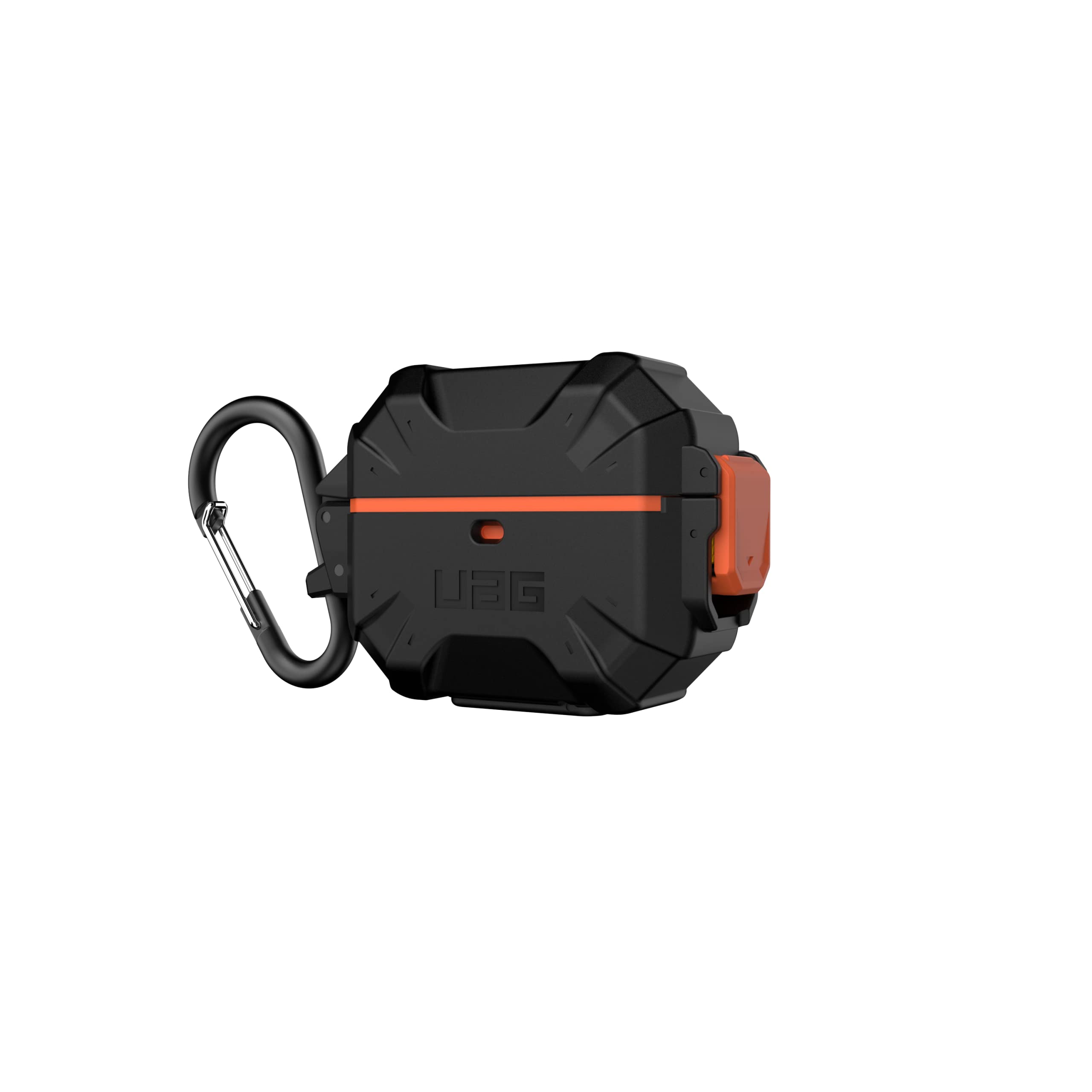 URBAN ARMOR GEAR UAG Designed for AirPod Case Black Orange (3rd Generation, 2021) Durable Protective Soft-Touch Silicone with Detachable Carabiner, Pathfinder