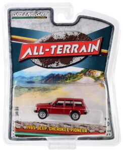 1985 cherokee pioneer red all terrain series 12 1/64 diecast model car by greenlight 35210 a