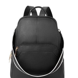 CLUCI Leather Backpack for Women Black Backpack Small Backpack for Women Convertible Backpack Travel Ladies Designer Daypack Mini Backpack for Women