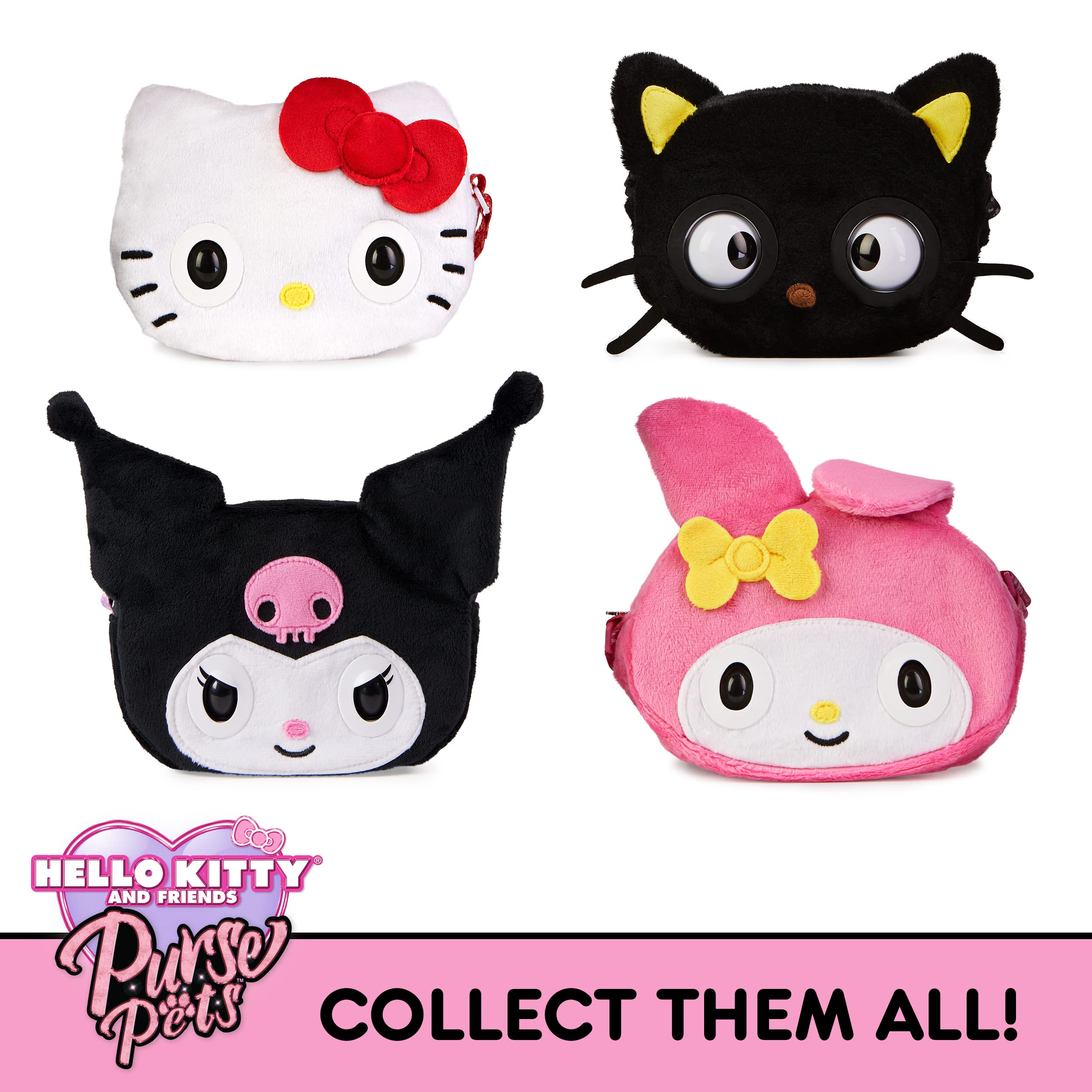 Purse Pets, Sanrio Hello Kitty and Friends, My Melody Interactive Pet Toy & Crossbody Kawaii Purse, over 30 Sounds & Reactions, Girls & Tween Gifts