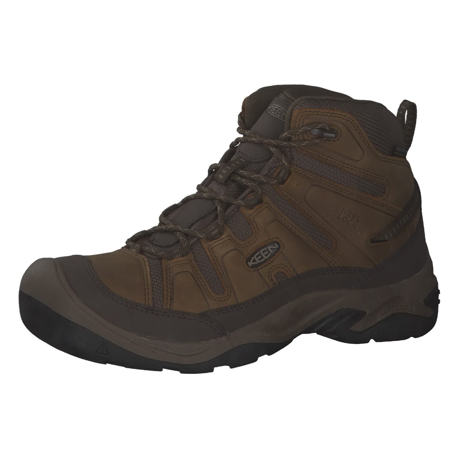 KEEN Men's Circadia Mid Height Comfortable Waterproof Hiking Boots, Bison/Brindle, 9.5