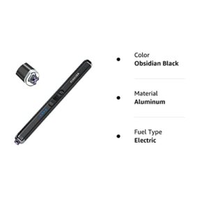 【Upgraded】 Dual Arc Electric Candle Lighter Rechargeable USB Lighter Plasma Arc Lighters for Candle (Obsidian Black)