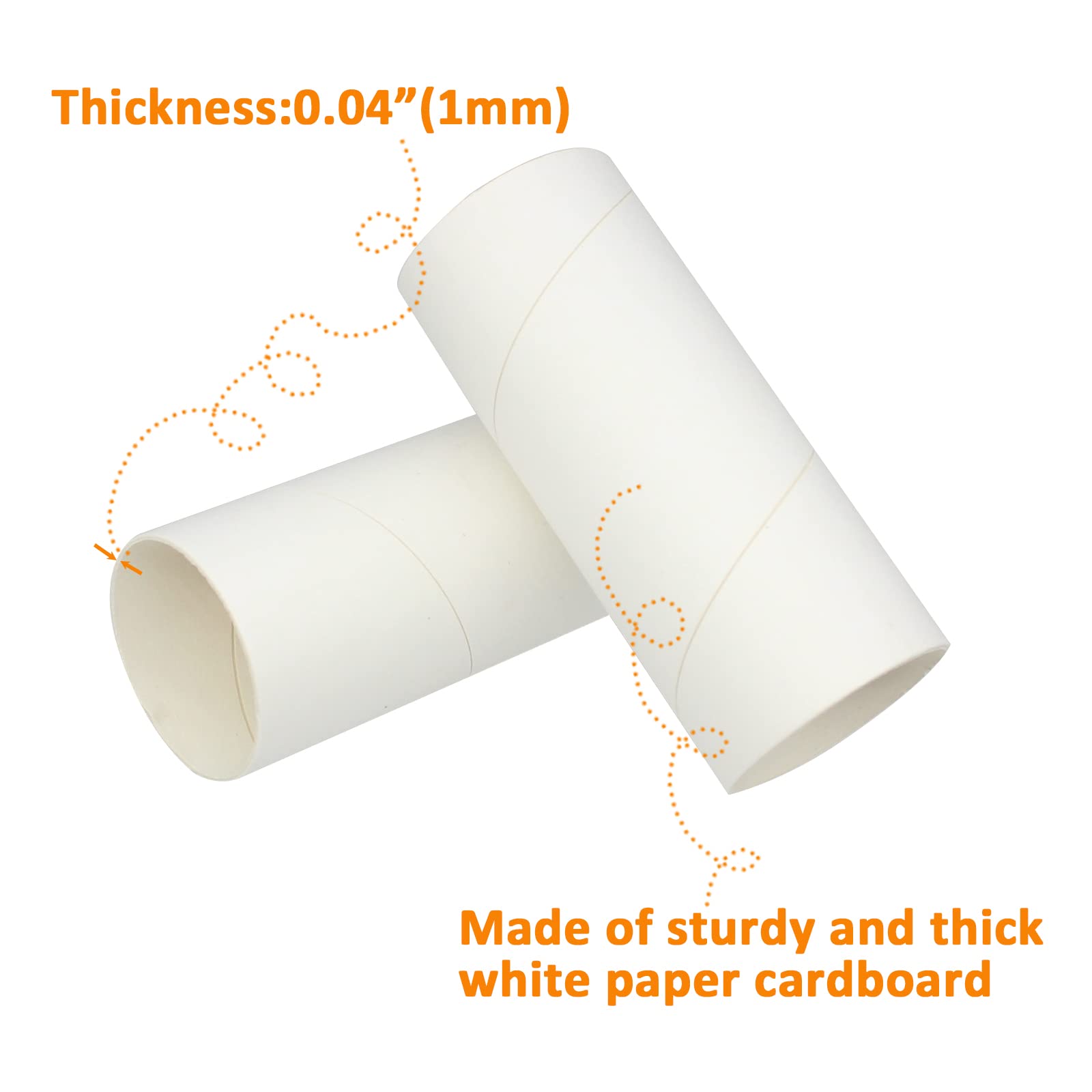 suituts 40 Pack Cardboard Tubes Bulk Craft Roll Tubes, Empty Toilet Paper Rolls For Craft DIY Art,1.6X3.9 Inch Craft Tubes Come with 100 Sheets Colorful Paper and 80 Pieces Wiggle Eyes (White)