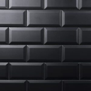 merola tile crown heights beveled matte black 3" x 6" ceramic wall tile