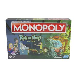 hasbro gaming monopoly: rick and morty edition board game, cartoon network game for families and teens 17+, includes collectible monopoly tokens (amazon exclusive)