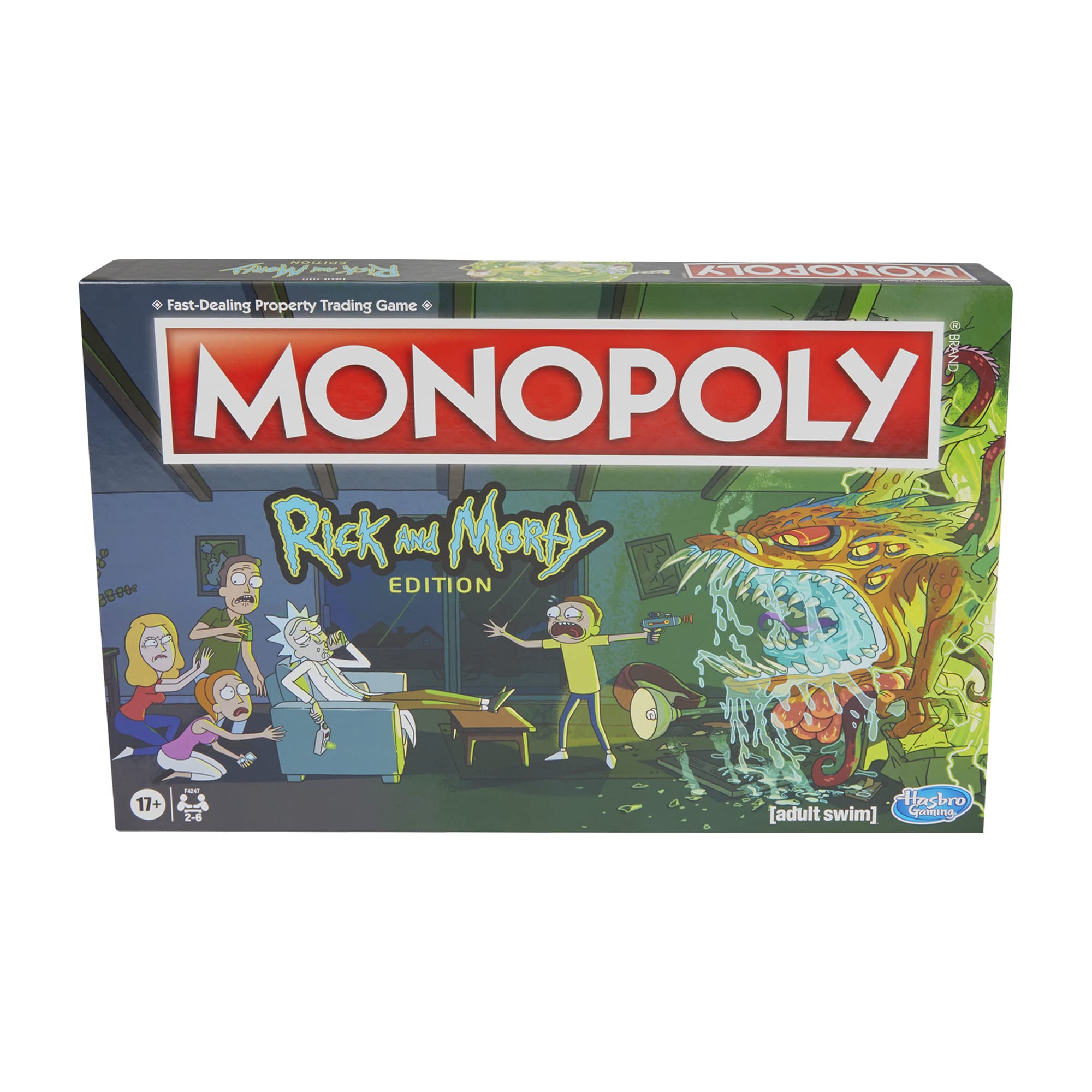 Hasbro Gaming Monopoly: Rick and Morty Edition Board Game, Cartoon Network Game for Families and Teens 17+, includes Collectible Monopoly Tokens (Amazon Exclusive)