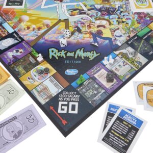 Hasbro Gaming Monopoly: Rick and Morty Edition Board Game, Cartoon Network Game for Families and Teens 17+, includes Collectible Monopoly Tokens (Amazon Exclusive)