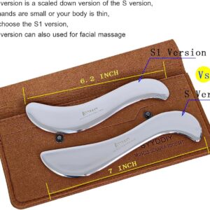 BYYDDIY Stainless Steel Gua Sha Muscle Scraper Tool,Scar Tissue Tool,Physical Therapy Tools,Muscle Scraping Tool,Guasha Massage Scraper,IASTM Tools,Skin Scraping Tool,Soft Tissue Massage Tool