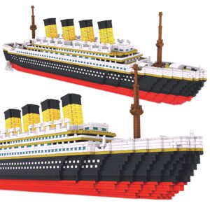 3800+ pcs micro blocks titanic model building set, mini building bricks titanic toy ship block, 3d puzzle sets diy educational toys gift for adults and kids age 8+