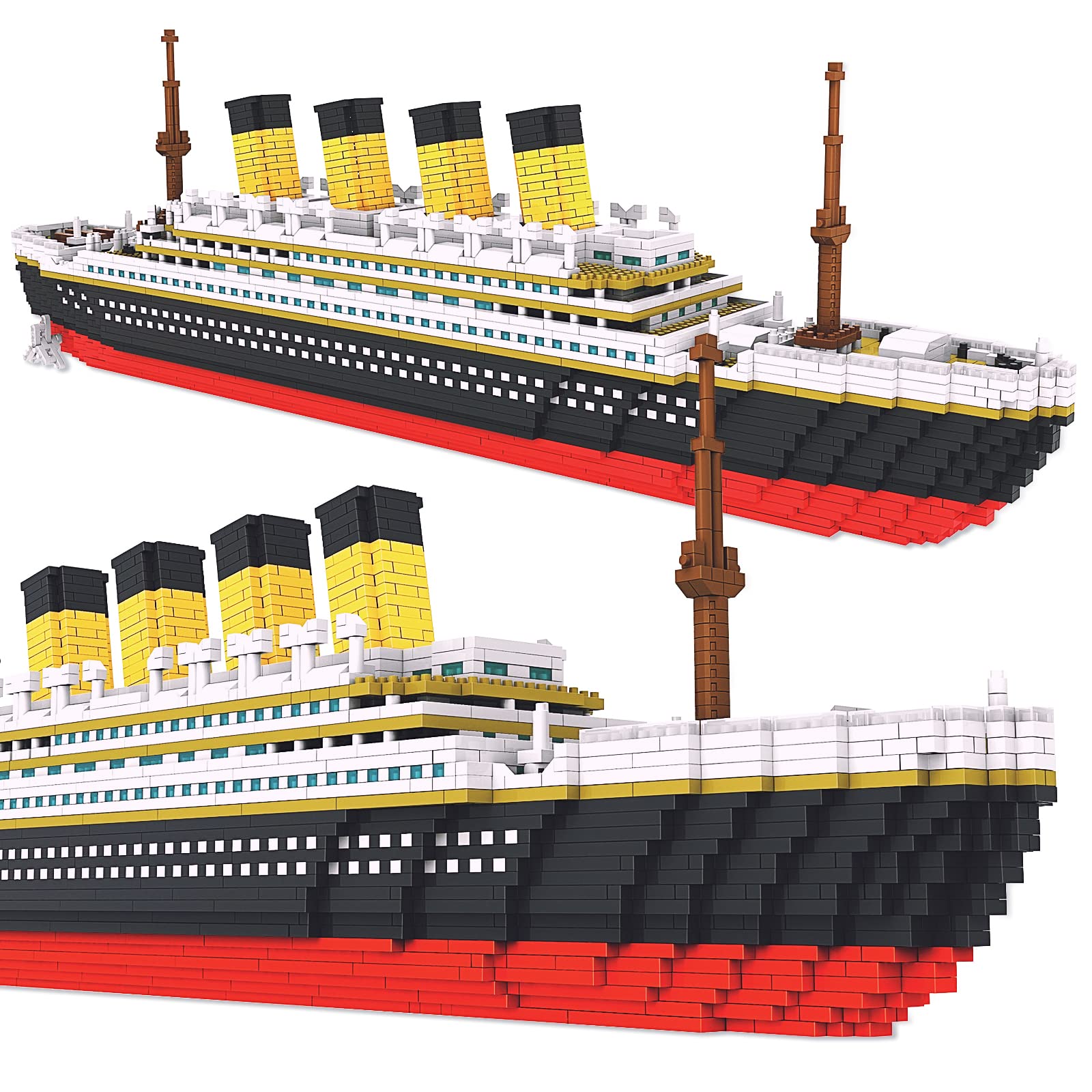 3800+ PCS Micro Blocks Titanic Model Building Set, Mini Building Bricks Titanic Toy Ship Block, 3D Puzzle Sets DIY Educational Toys Gift for Adults and Kids Age 8+