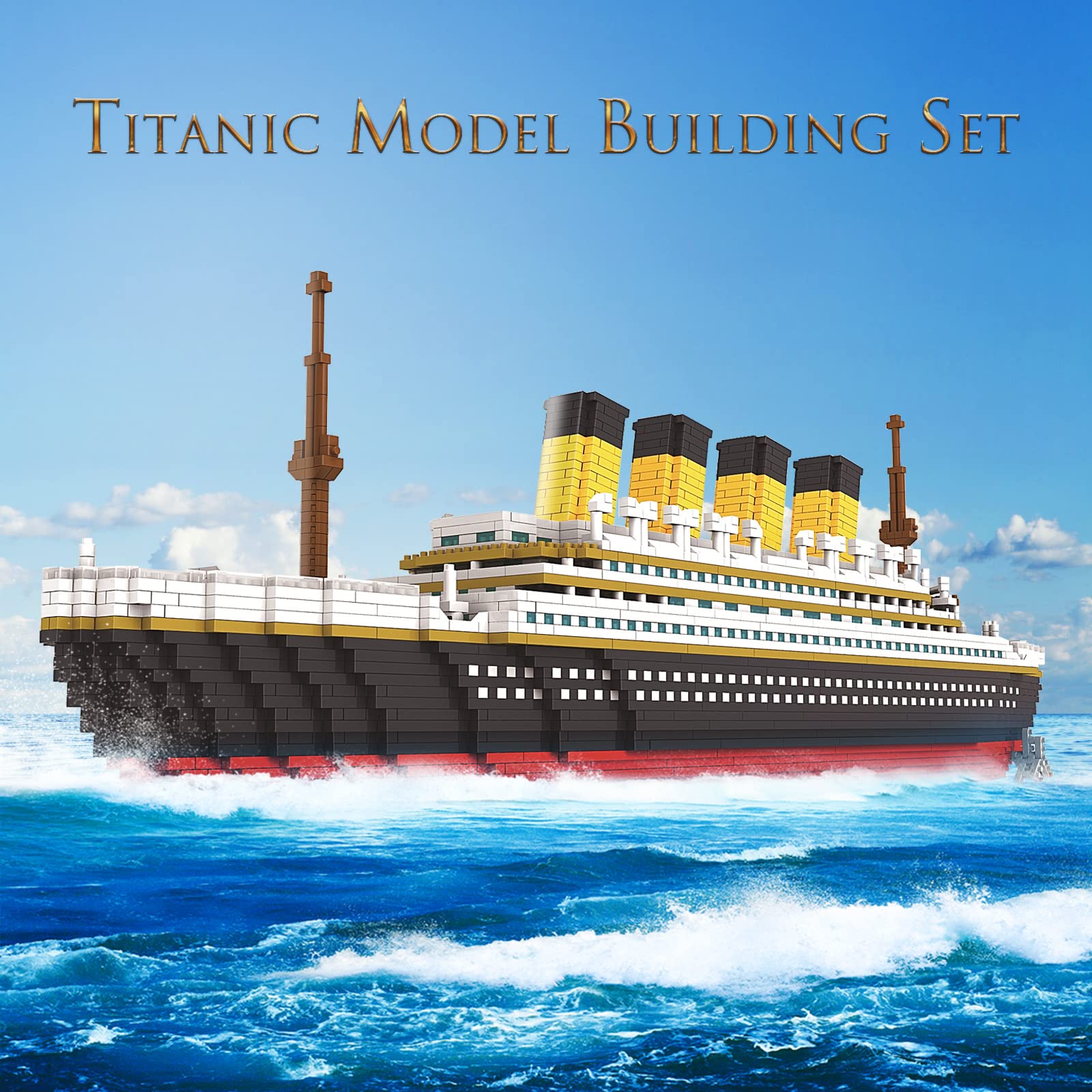 3800+ PCS Micro Blocks Titanic Model Building Set, Mini Building Bricks Titanic Toy Ship Block, 3D Puzzle Sets DIY Educational Toys Gift for Adults and Kids Age 8+