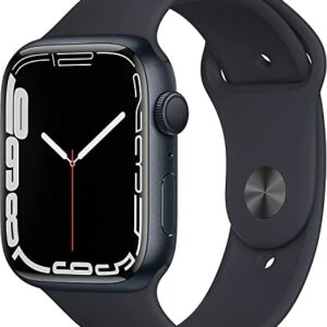 Apple Watch Series 7 (GPS, 45mm) Midnight Aluminum Case with Midnight Sport Band (Renewed)