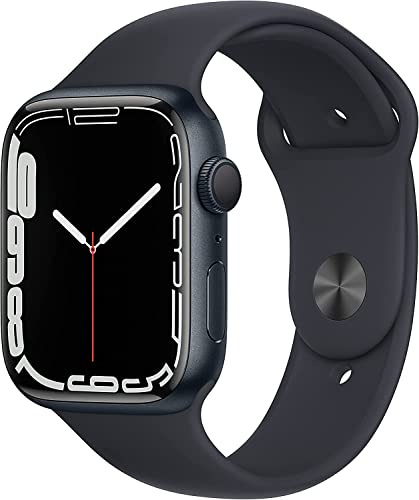 Apple Watch Series 7 (GPS, 45mm) Midnight Aluminum Case with Midnight Sport Band (Renewed)