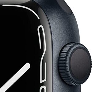 Apple Watch Series 7 (GPS, 45mm) Midnight Aluminum Case with Midnight Sport Band (Renewed)