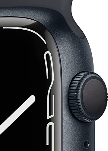 Apple Watch Series 7 (GPS, 45mm) Midnight Aluminum Case with Midnight Sport Band (Renewed)