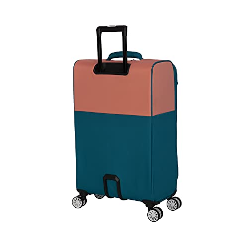 it luggage Duo-Tone 22" Softside Carry-On 8 Wheel Spinner, Peach/Sea Teal