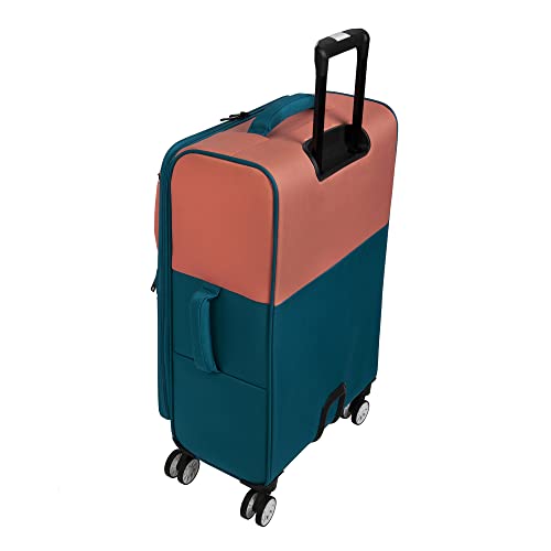 it luggage Duo-Tone 22" Softside Carry-On 8 Wheel Spinner, Peach/Sea Teal