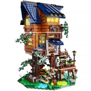 vatos tree house stem toy, 1155pcs creative building set for kids with led light | 4 seasons in 1 treehouse building bricks forest house for 6 7 8 9 10+ girls boys christmas birthday gift