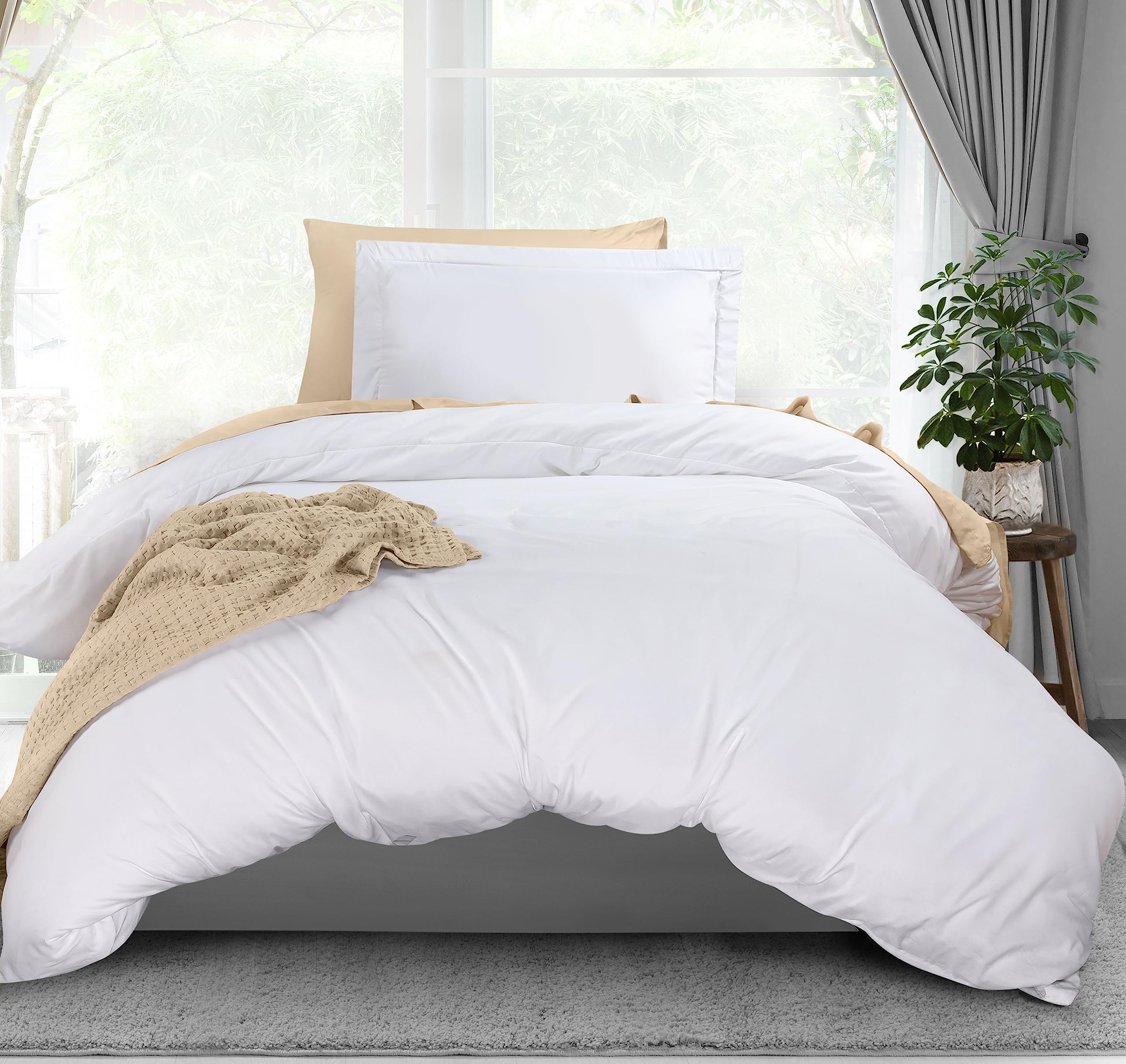 Utopia Bedding Duvet Cover Twin Size Set - 1 Duvet Cover with 1 Pillow Sham - 2 Pieces Comforter Cover with Zipper Closure - Soft Brushed Microfiber, 68 X 90 Inches (Twin/Twin XL, White)