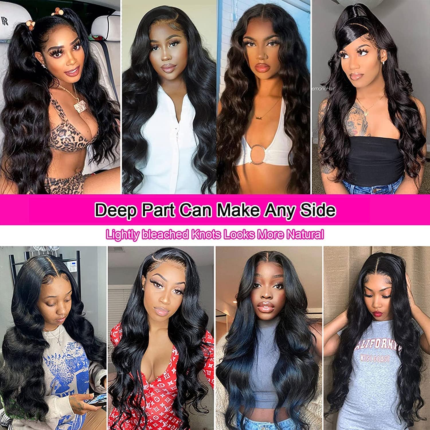 GABRIELLE 26 Inch Body Wave Frontal Wigs Human Hair HD Lace Front Wigs Human Hair 13x4 Body Wave Lace Frontal Wig 180% Density Pre Plucked Lace Wigs for Women Brazilian Human Hair Black Glueless Wigs