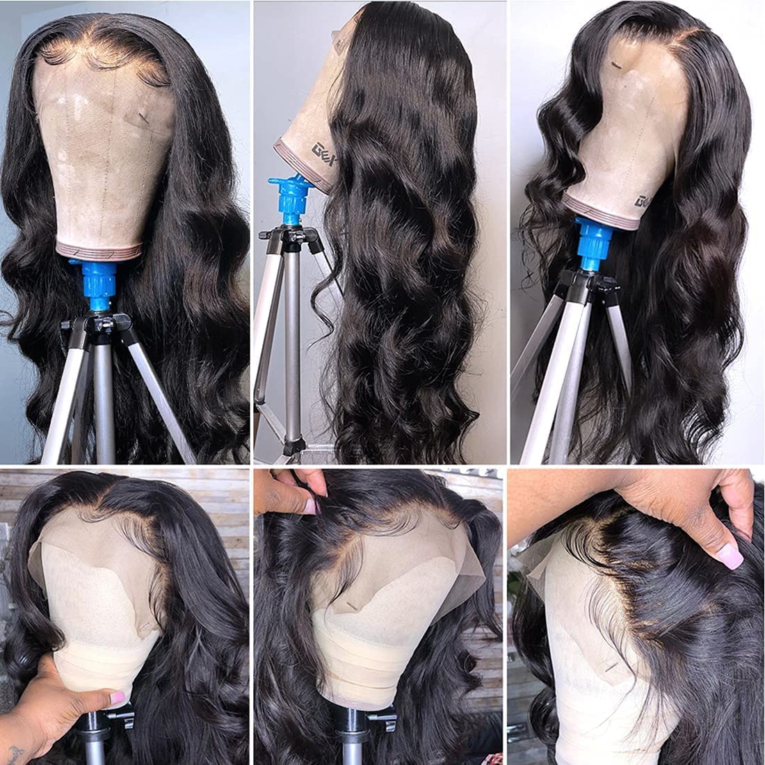 GABRIELLE 26 Inch Body Wave Frontal Wigs Human Hair HD Lace Front Wigs Human Hair 13x4 Body Wave Lace Frontal Wig 180% Density Pre Plucked Lace Wigs for Women Brazilian Human Hair Black Glueless Wigs