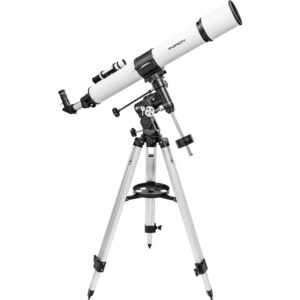 Orion Observer 90mm Equatorial Refractor Telescope for Adults & Families - Easy to Use, Portable Beginner Telescope for The Moon, Planets & Stars