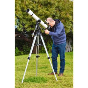 Orion Observer 90mm Equatorial Refractor Telescope for Adults & Families - Easy to Use, Portable Beginner Telescope for The Moon, Planets & Stars