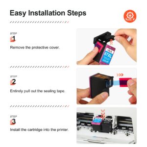 v4ink 67XL Remanufactured Ink Cartridge Replacement for HP 67 XL Compatible with DeskJet 1210 1215 1255 2300 2700 2710 DeskJet Plus 4122 4121 4123 Envy 6022 6030 6032 Envy Pro 6422 6430 6432 (K+T)