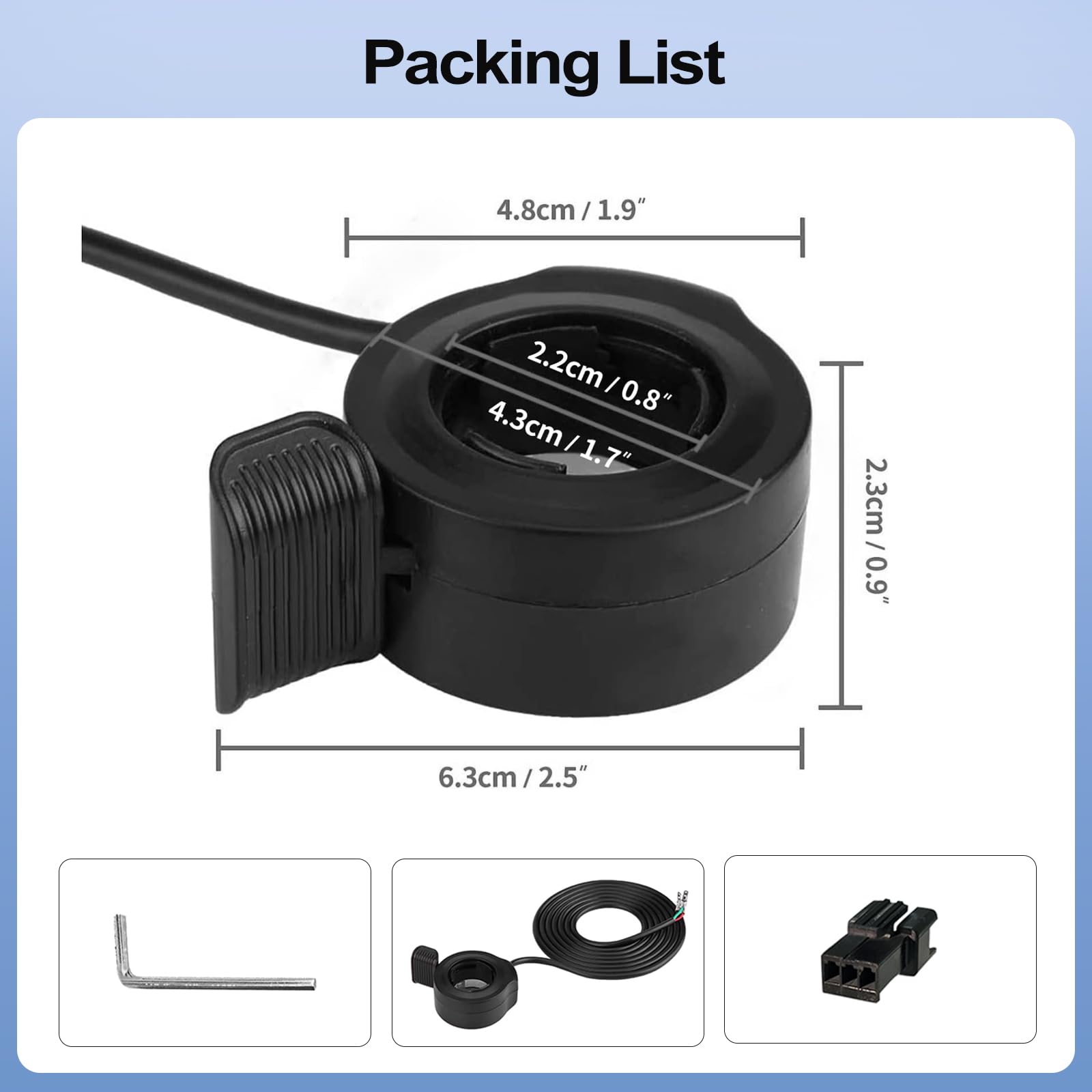 Thumb Throttle Ebike: Electric Scooter Throttle, Ebike Throttle, 7/8inch (22mm) Thumb Throttle Speed Control, 12V-72V Universal Controller for E-Bike Electric Scooters