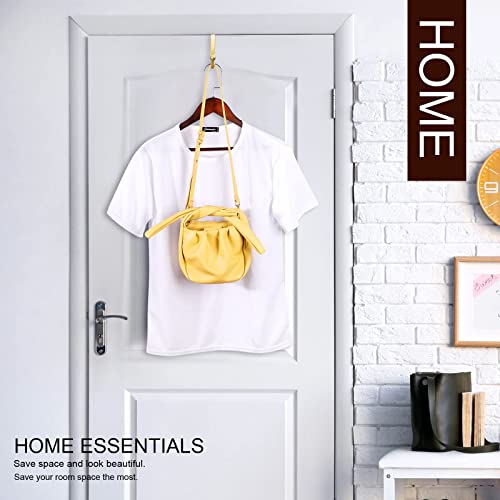 Hotop 4 Pieces Over Door Hooks Hanger Multi Hanging Storage Organizers Valet Hooks for Coats Clothes Hoodies Hats Scarves Purses Keys Bath Towels Robes & More (Champaign Gold)