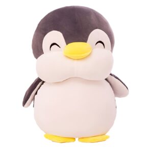 xiou plushies penguin stuffed animal toys, soft penguin stuff plush doll gift for kids girls boys girlfriend valentines day gifts throw pillow (gray,11.8in/30cm)