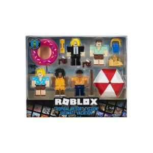 roblox action collection - tropical resort tycoon: ultimate vacation five figure pack [includes exclusive virtual code]