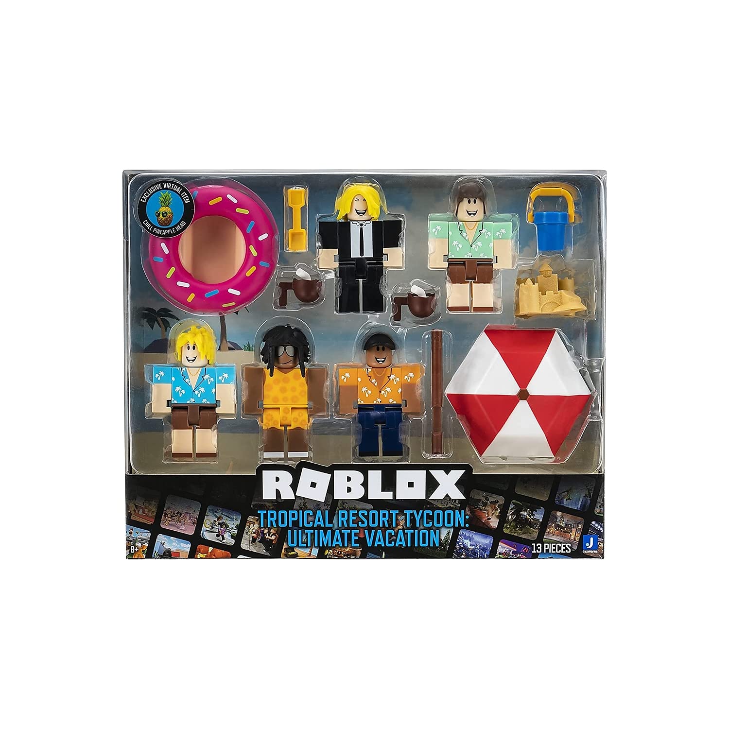 Roblox Action Collection - Tropical Resort Tycoon: Ultimate Vacation Five Figure Pack [includes Exclusive Virtual Code]