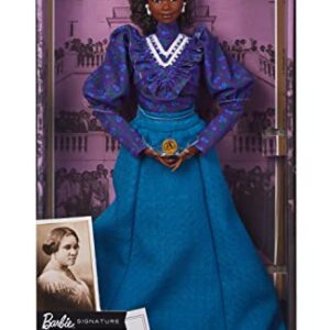 Barbie Inspiring Women Doll, Madam C.J. Walker Wearing Puff Sleeve Blouse, Full-Length Skirt & Accessories, Collectible with Doll Stand & Certificate of Authenticity