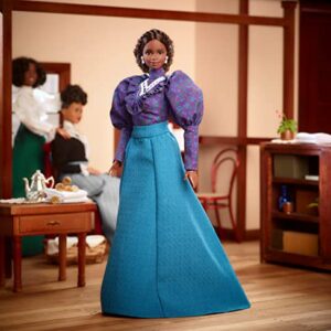 Barbie Inspiring Women Doll, Madam C.J. Walker Wearing Puff Sleeve Blouse, Full-Length Skirt & Accessories, Collectible with Doll Stand & Certificate of Authenticity