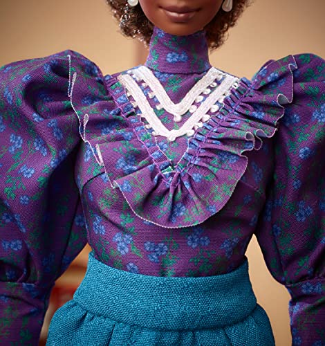 Barbie Inspiring Women Doll, Madam C.J. Walker Wearing Puff Sleeve Blouse, Full-Length Skirt & Accessories, Collectible with Doll Stand & Certificate of Authenticity