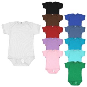 andrew scott baby 10 pack 1 piece body suit | 100% cotton | short sleeve | colors