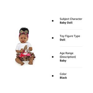 ZIQUE Black Reborn Baby Doll Saskia, 20 Inch Realistic African American Reborn Baby Doll That Look Real,Best Gift for Kids 3+