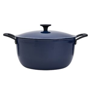 mason craft & more cast iron lite-enameled pre seasoned non-stick induction oven safe ultra durable, 8 quart enameled cast iron lite dutch oven (cobalt blue)