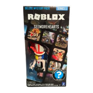 roblox deluxe mystery pack action figure series 1 - includes exclusive virtual item (choose figure) (seemorehearts)