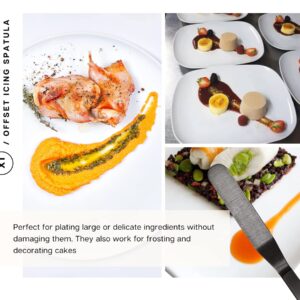 DOJA Barcelona | Chef Plating tools culinary set | BLACK | 7 Professional cooking Utensils | 3 kitchen tweezers Drawing Pencil Spoon Fish tongs Spatula Slotted spoon | Modernist cuisine food art