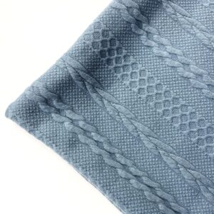 Booque Valley Pack of 2 Decorative Throw Pillow Covers, Ultra Soft Modern Braid Patterned Square Blue Cushion Covers Stretchy Pillow Cases for Sofa Couch Bedroom(18 x 18 inch, Grey Blue)