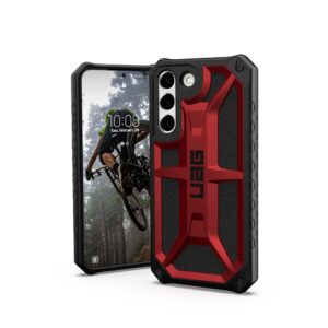 urban armor gear uag designed for samsung galaxy s22 case red crimson rugged lightweight slim shockproof premium monarch protective cover, [6.1 inch screen]