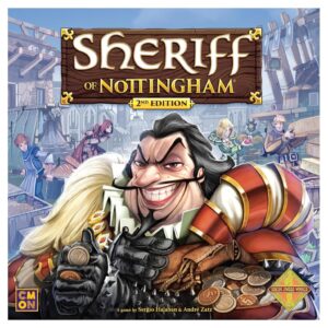 sheriff of nottingham 2nd edition board game | strategy game | medieval bluffing game | card drafting game for adults and teens | ages 14+ | 3-6 players | average playtime 60 minutes | made by cmon