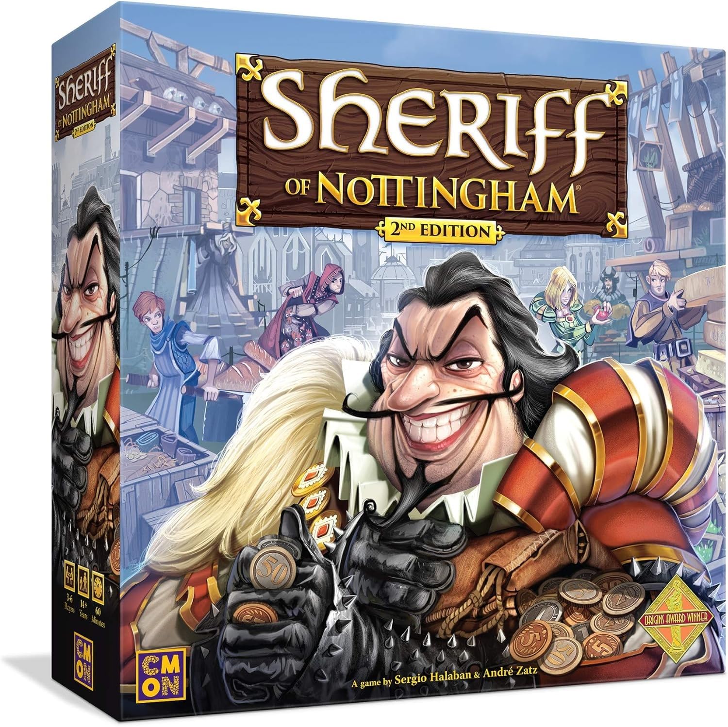 Sheriff of Nottingham 2nd Edition Board Game | Strategy Game | Medieval Bluffing Game | Card Drafting Game for Adults and Teens | Ages 14+ | 3-6 Players | Average Playtime 60 Minutes | Made by CMON