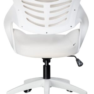 BOJUZIJA Ergonomic Office Computer Desk Chair,Lumbar Support 360°Swivel Task Chair-White